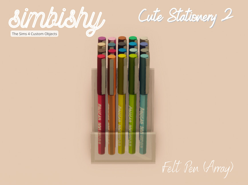 The Sims Resource - Cute Stationery Set 2 - Felt Pen (Array)