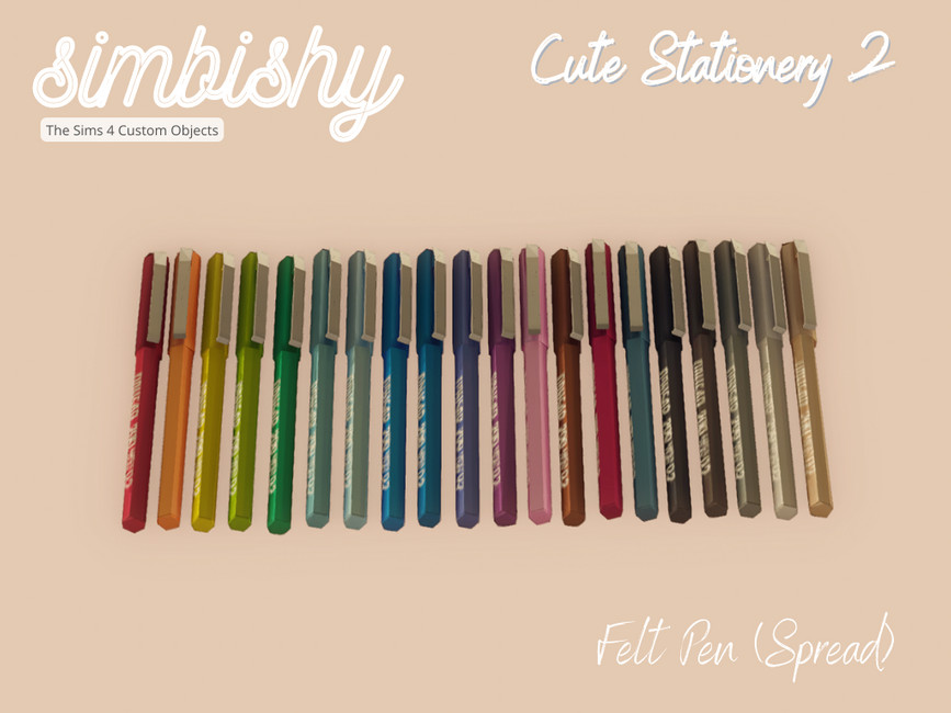 The Sims Resource - Cute Stationery Set 2 - Felt Pen (Spread)