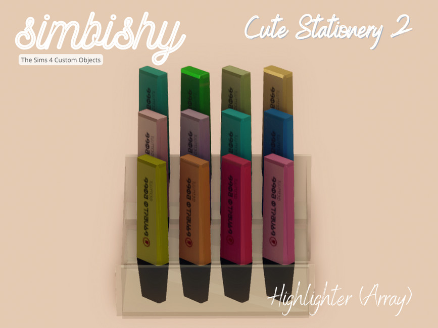 The Sims Resource - Cute Stationery Set 2 - Highlighter (Array)