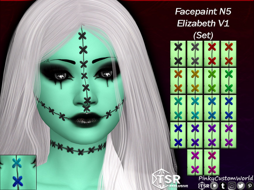 The Sims Resource - Facepaint N5 - Elizabeth V1 (Set)