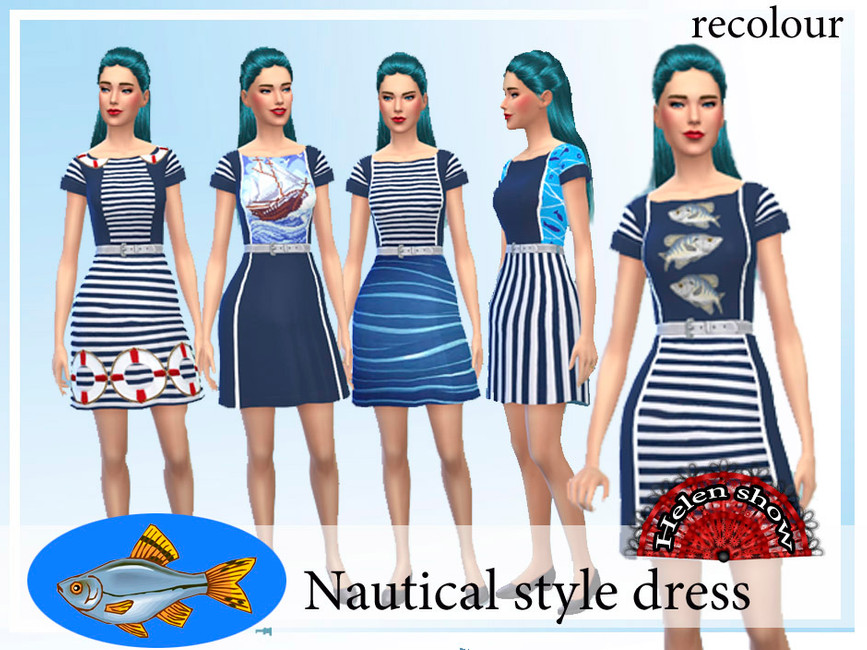 The Sims Resource - Nautical style dress