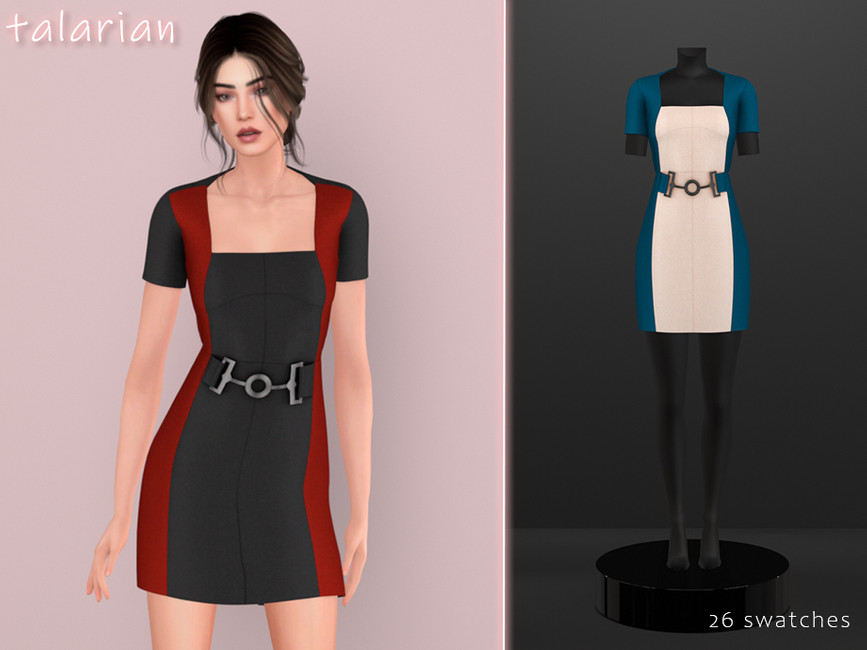 The Sims Resource - Autumn belted dress