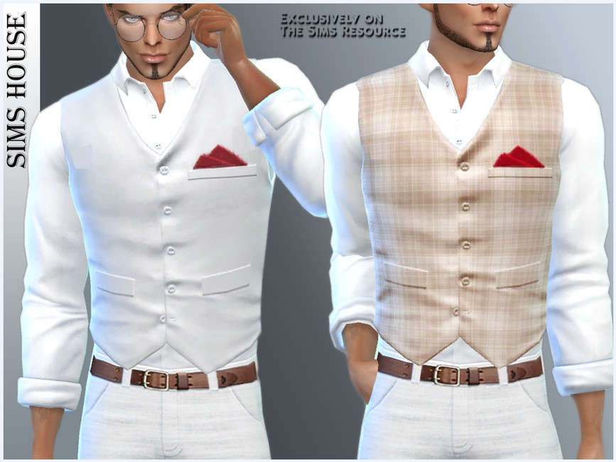 The Sims Resource - MEN'S SHIRT WITH VEST