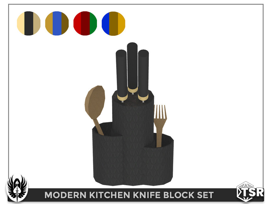 The Sims Resource - Modern Kitchen Knife Block Set