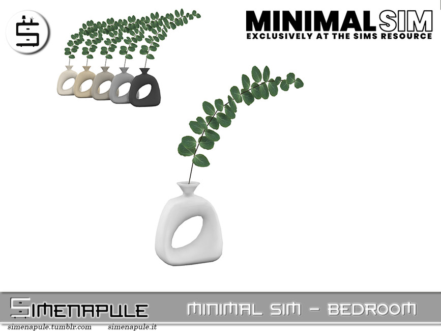 The Sims Resource - Bedroom Minimal Sim - Vase Plant Deco