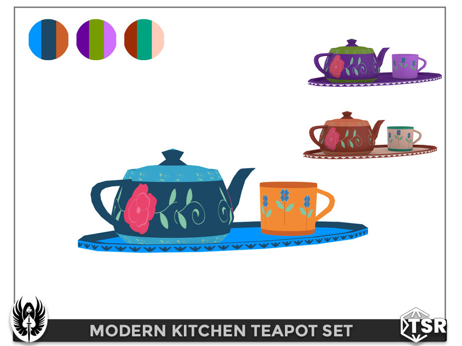 The Sims Resource | Modern Kitchen Tea Pot Set