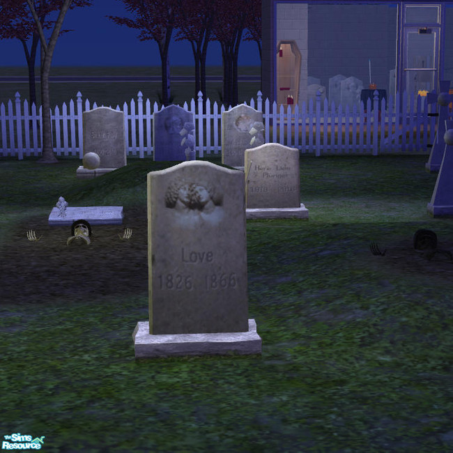 The Sims Resource - Tall Tombstone Lamp MESH