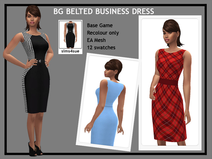 The Sims Resource - Belted Business Dress
