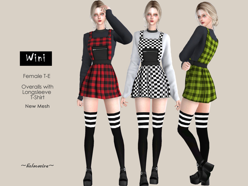 The Sims Resource - WINI - Overalls Short Dress
