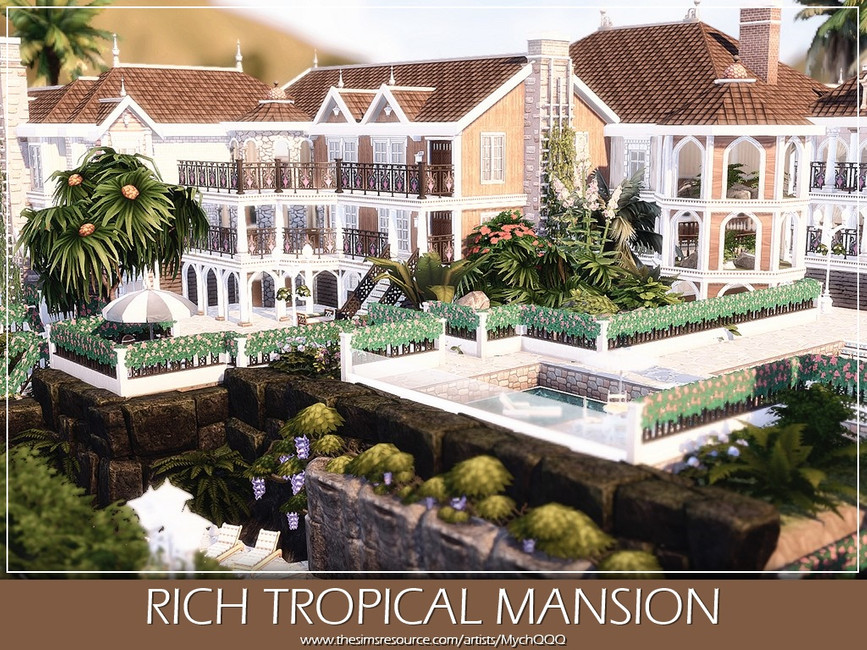 The Sims Resource - Rich Tropical Mansion (unfurnished)