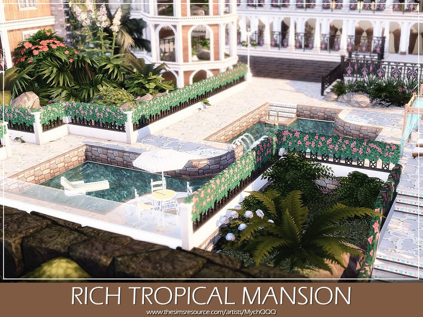 The Sims Resource - Rich Tropical Mansion (unfurnished)
