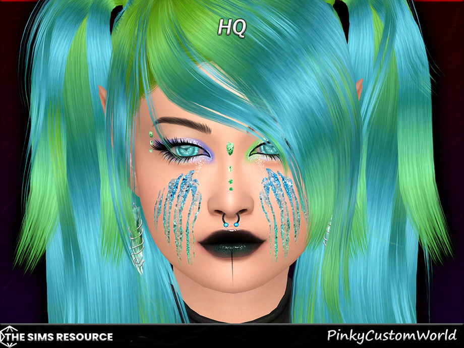 The Sims Resource | Facepaint N6 - Akasha Glitter V3 (Blush)