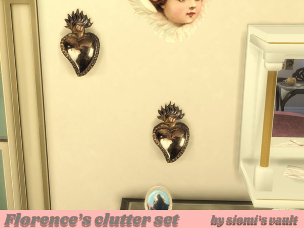 The Sims Resource | Florence clutter set Heart wal decor