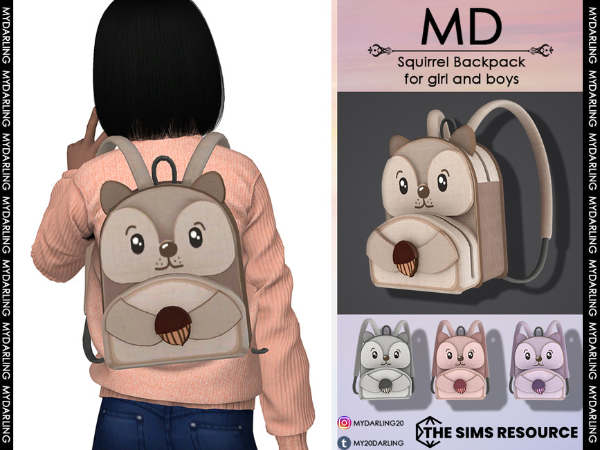 The Sims Resource - Squirrel Backpack CHILD