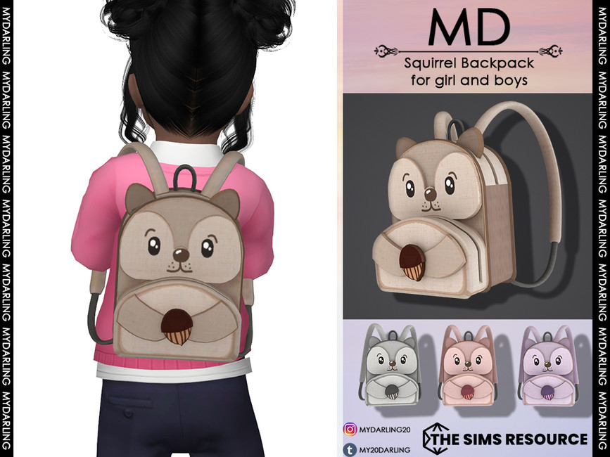 The Sims Resource - Squirrel Backpack Toddler