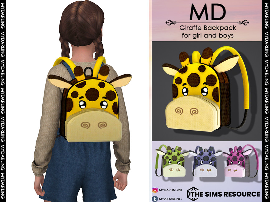 The Sims Resource - Giraffe Backpack Child