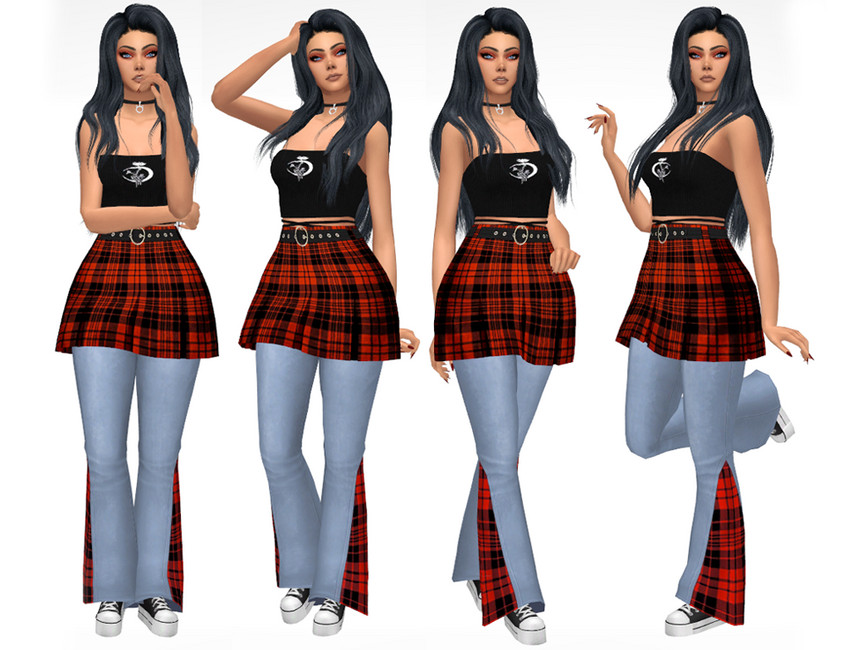 The Sims Resource - High Accessory Plaid Skirt