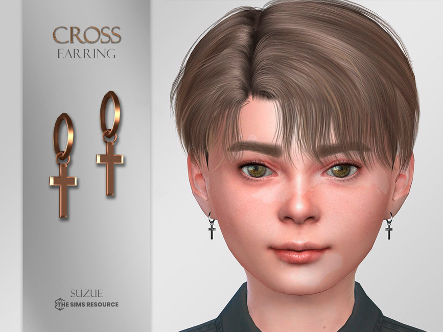 The Sims Resource - Cross Earrings Child