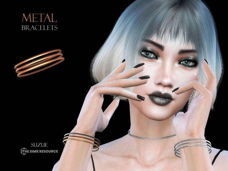 The Sims Resource - Metal Bracelets (Left Side)