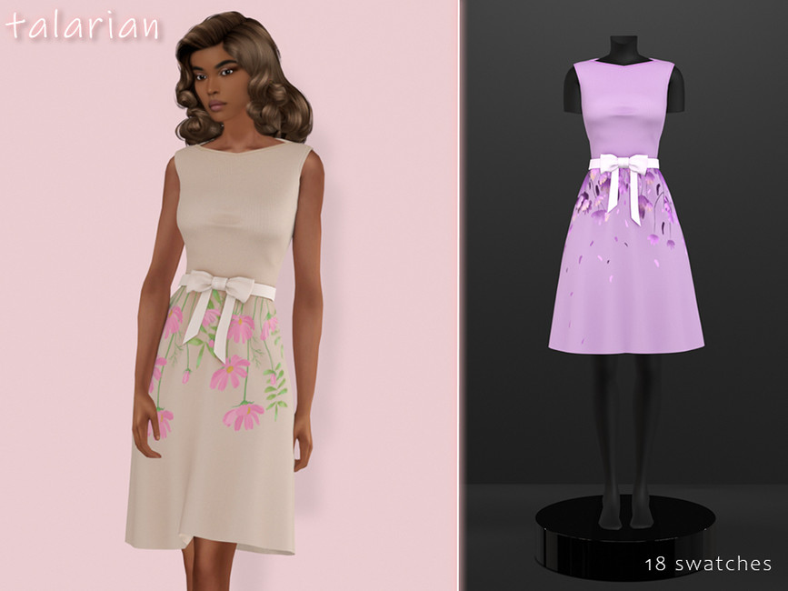 The Sims Resource - Bella dress with bow