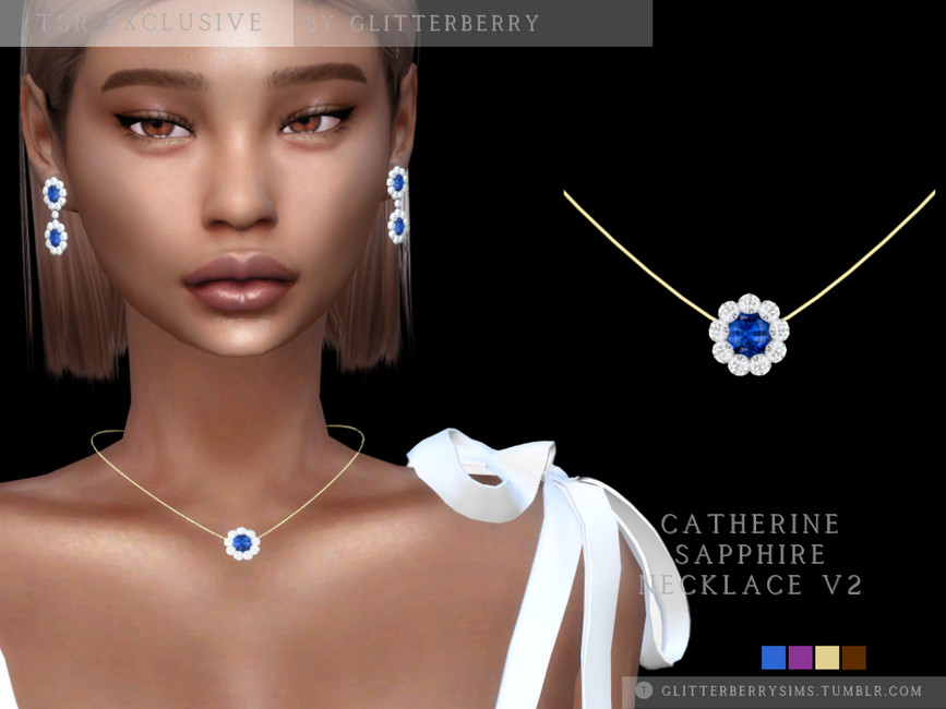 The Sims Resource - Catherine Sapphire Necklace v2