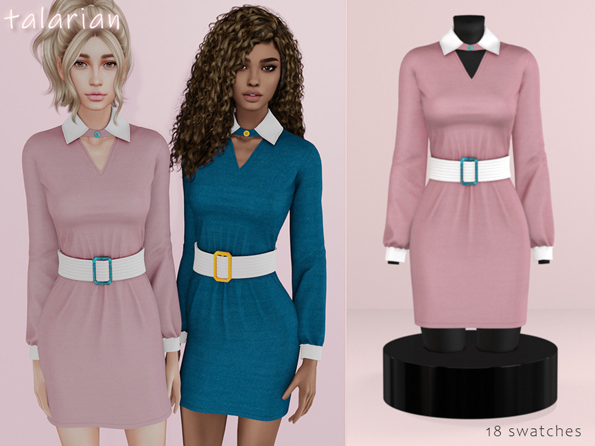 The Sims Resource - Aaliyah belted dress