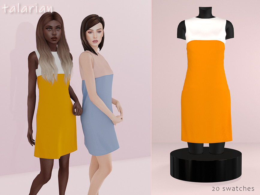 The Sims Resource - Delilah two-tone dress