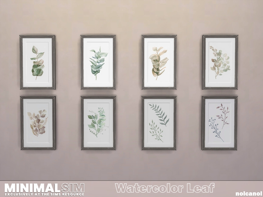 The Sims Resource - MinimalSIM Watercolor Leaf