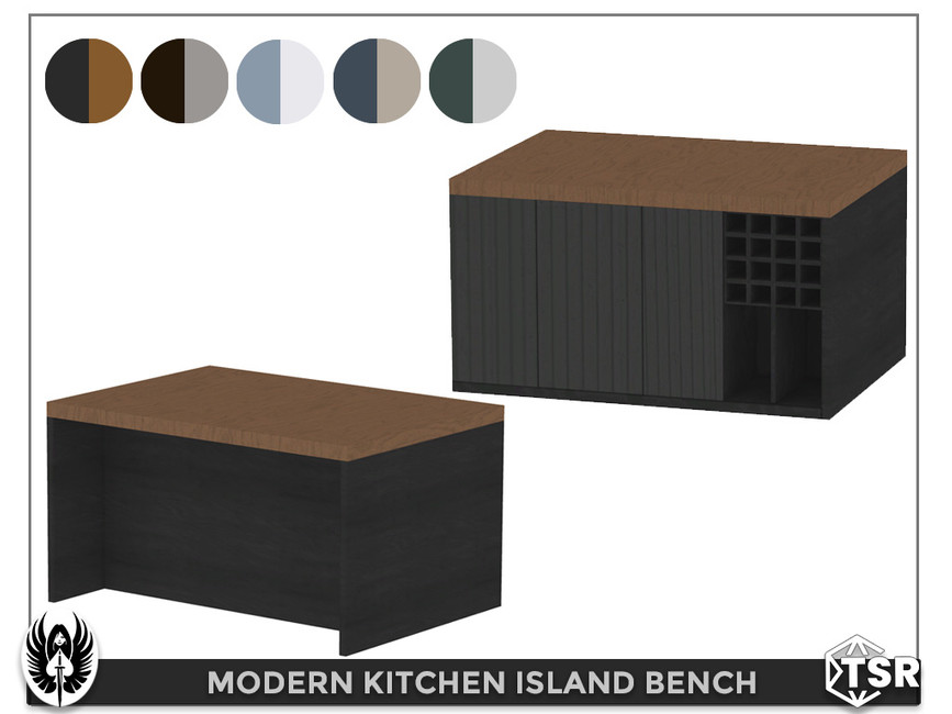 The Sims Resource - Modern Kitchen Island Bench
