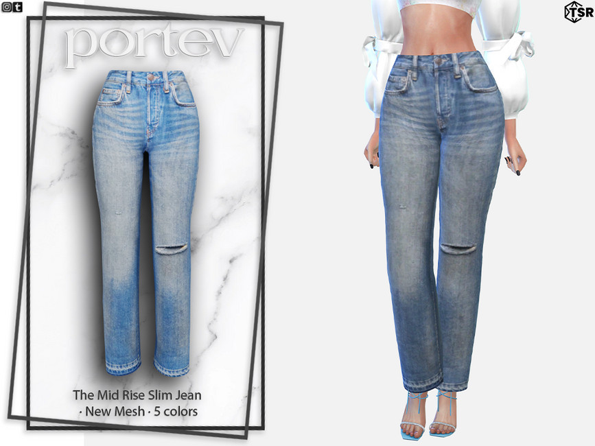The Sims Resource - The Mid Rise Slim Jean