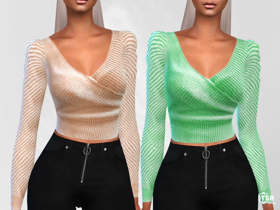 The Sims Resource | Puff Sleeve Sweaters
