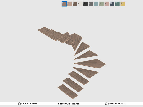 The Sims Resource - MinimalSim - Square Spiral stairs (short)