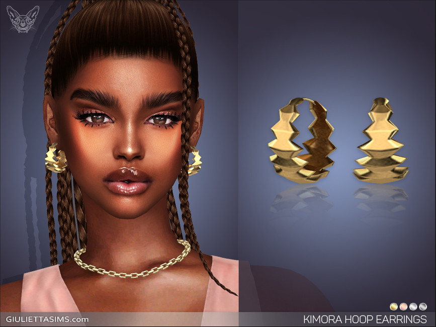 The Sims Resource - Kimora Hoop Earrings