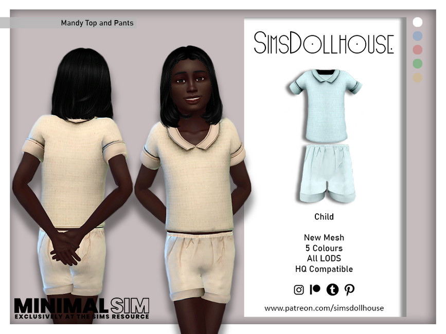 The Sims Resource - MinimalSim - Mandy Top and Pants