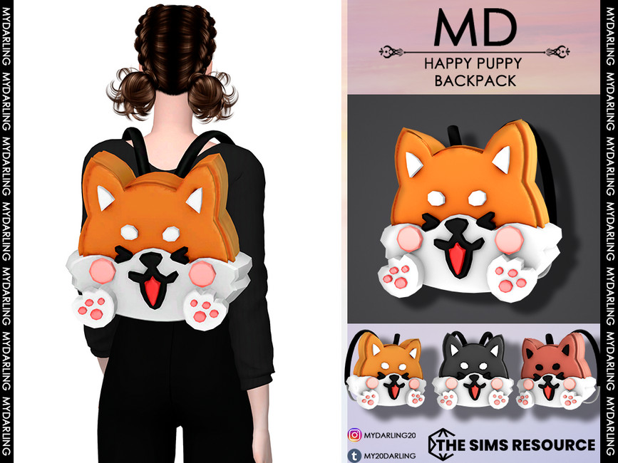 The Sims Resource - HAPPY PUPPY BACKPACK ADULT
