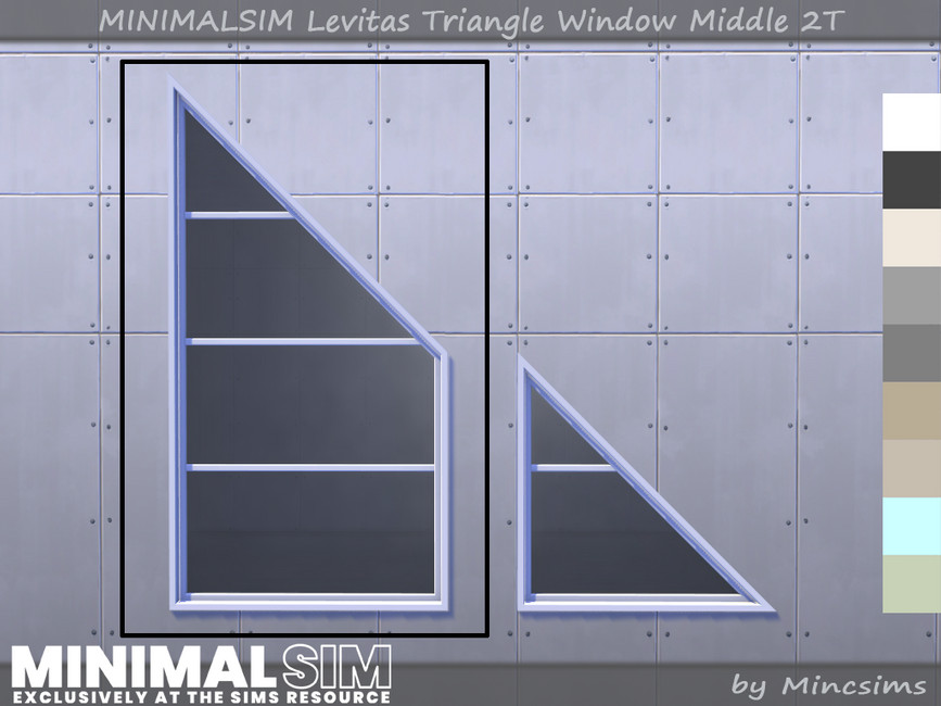 The Sims Resource - MINIMALSIM Levitas Triangle Window Middle 2T