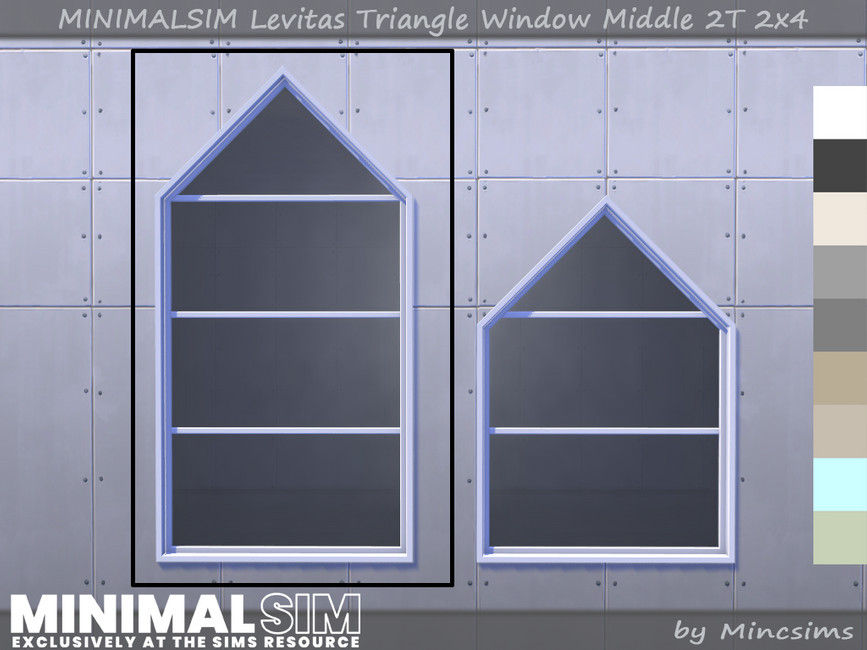 The Sims Resource - MINIMALSIM Levitas Triangle Window Middle 2T 2x4