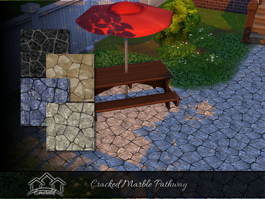The Sims Resource - Cracked Marble Pathway