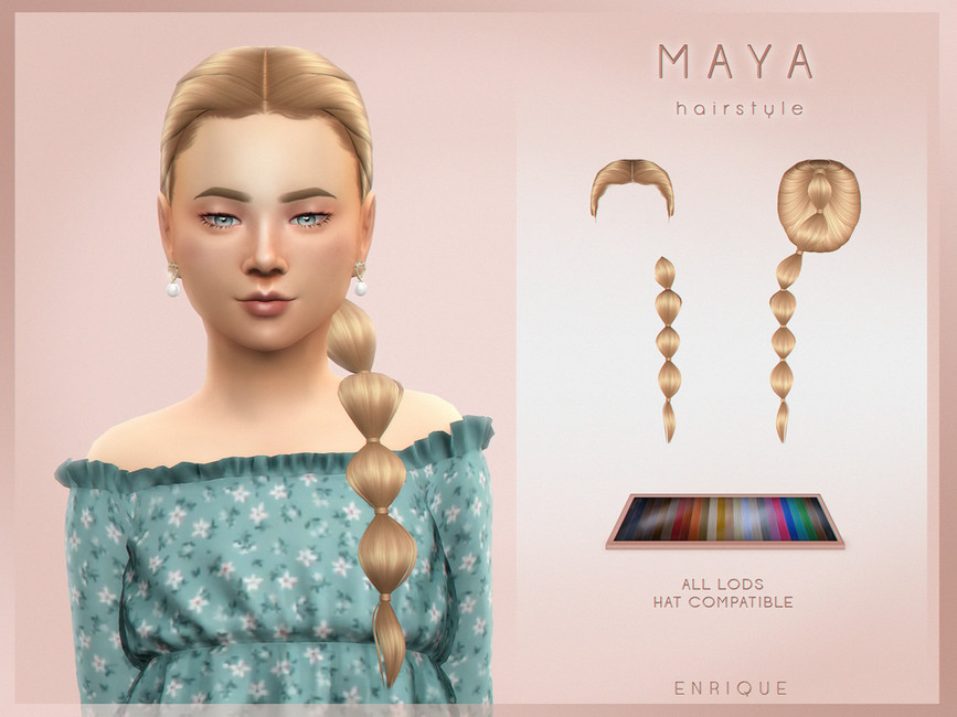 The Sims Resource - Maya Hairstyle (Child Version)