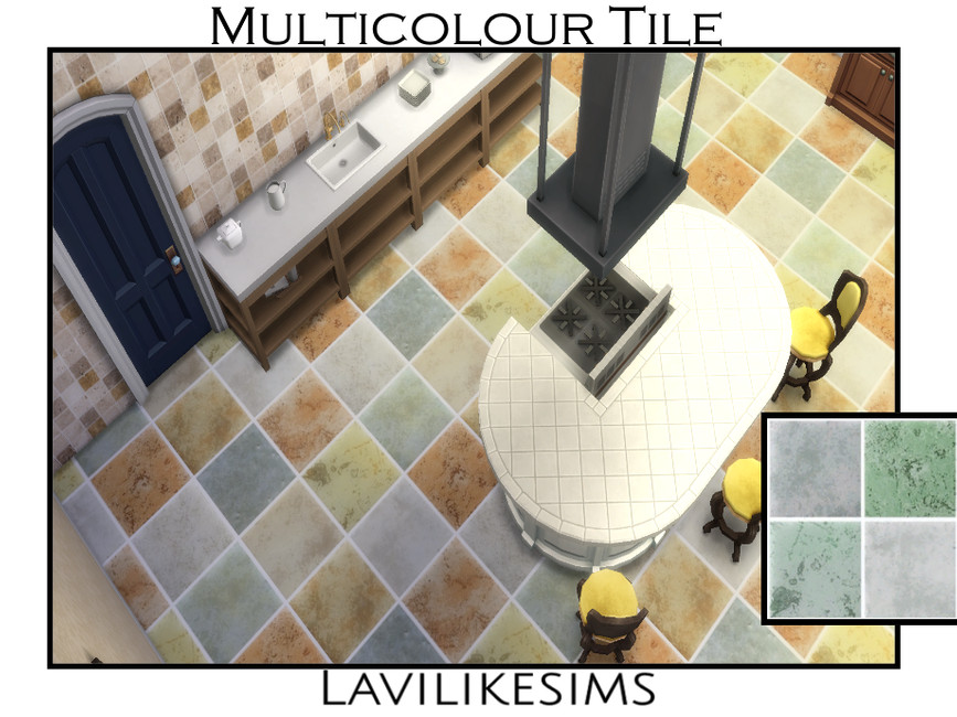 The Sims Resource - Large Multicolour Tiles