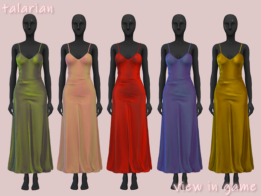 The Sims Resource - Quinn strappy satin dress