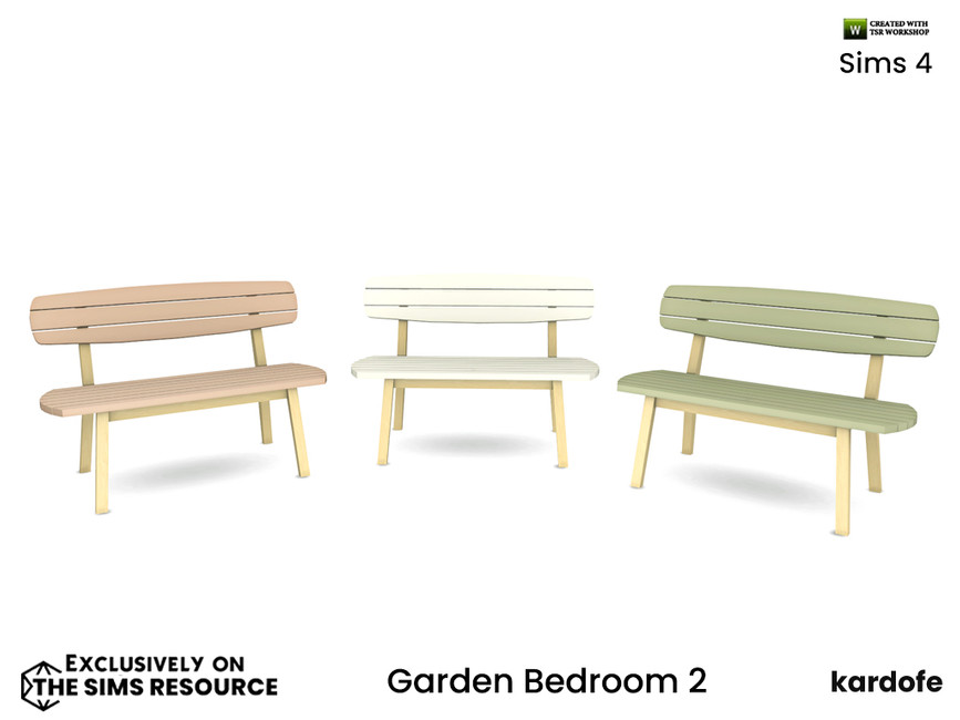 The Sims Resource - kardofe_Garden Bedroom_Bench