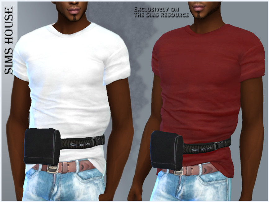The Sims Resource - MEN'S T-SHIRT WITH BELT BAG