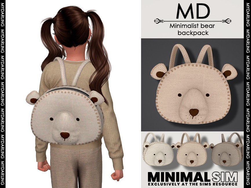 The Sims Resource - MinimalSim minimalist bear backpack Child