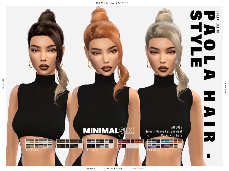 The Sims Resource - MinimalSIM Paola Hairstyle
