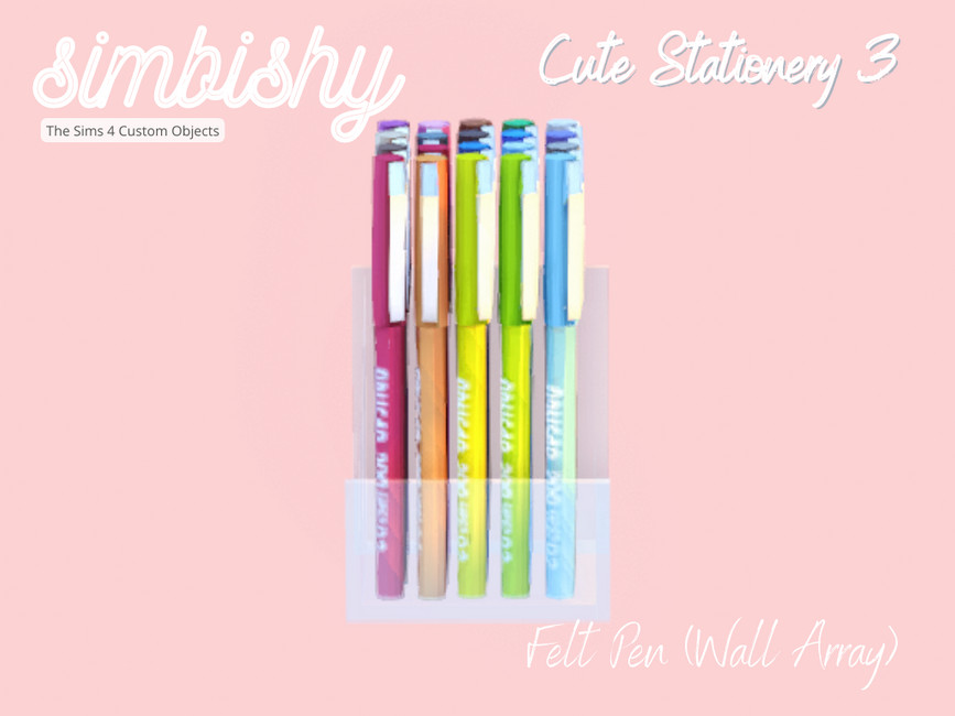 The Sims Resource - Cute Stationery 3 - Felt Pen (Wall Array)
