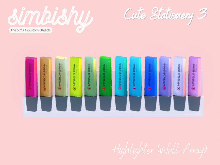 The Sims Resource - Cute Stationery 3 - Highlighter (Wall Array)