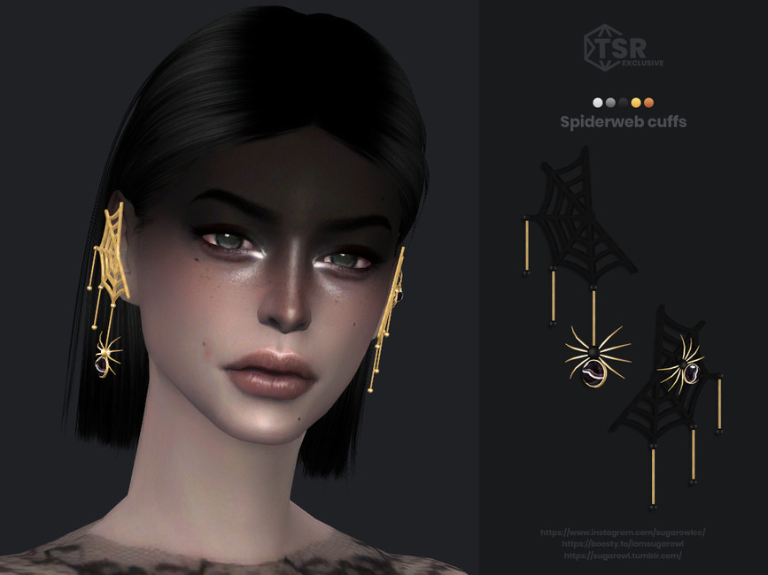 The Sims Resource - Spiderweb cuffs | Simblreen 2022