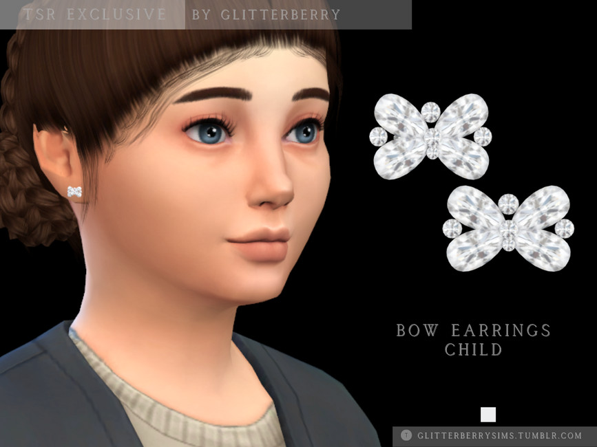 The Sims Resource - Bow Earrings Childd