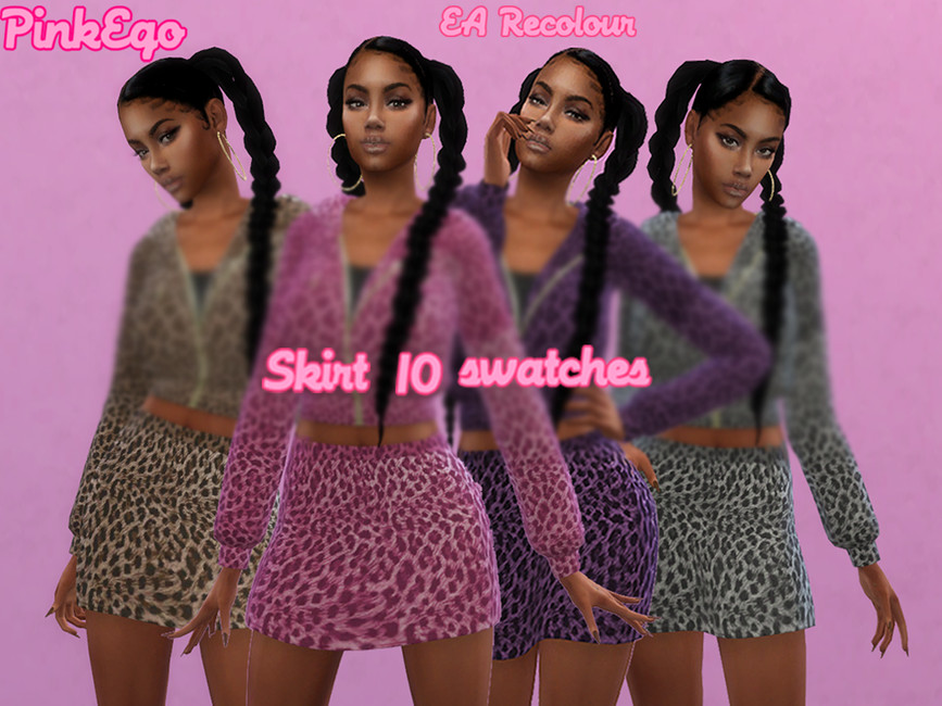 The Sims Resource - EA recolour - Leopard print skirt